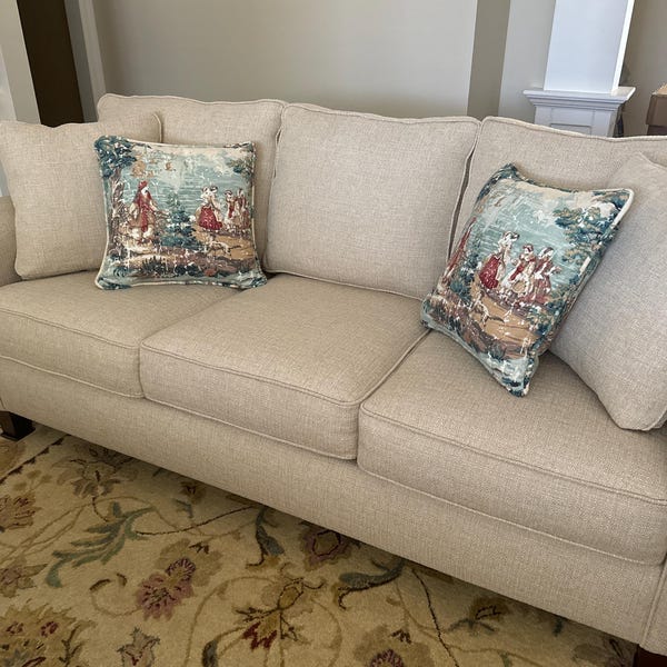 Set of 2 18 French Country Throw Pillow Covers, Bosporus Antique Red ...