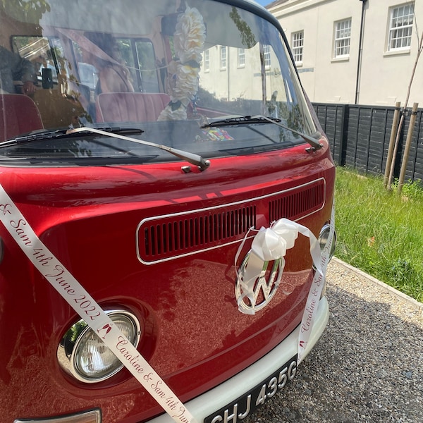 Personalised Wedding Car Ribbon | 6m Printed Car Ribbon Suitable for ...