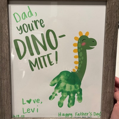 Father's Day Dinosaur Pun Printable Kids' Handprint Keepsake Teacher ...