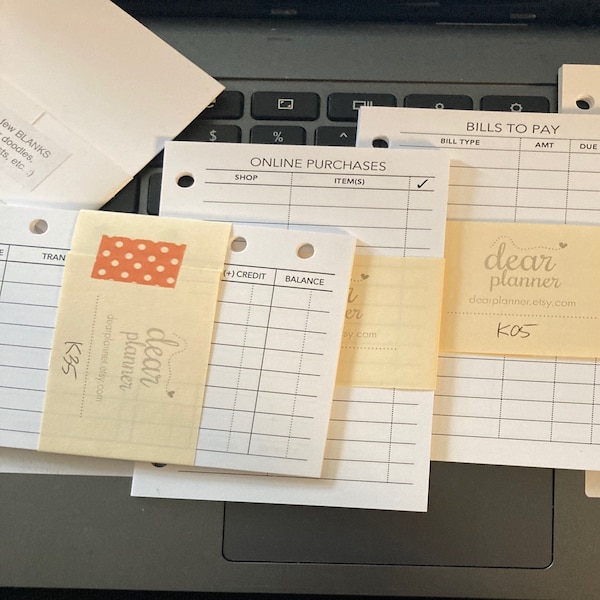 PRINTED Checkbook Register Inserts - Check Book Tracker - Bank ...