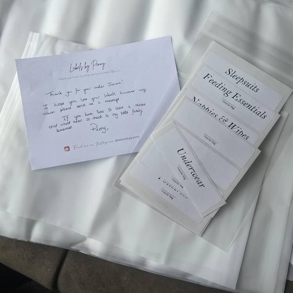 4-36pk Personalised Hospital Bag Organiser Labels | Maternity Bag ...