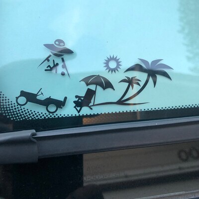Beach Paradise 4x4 & Car Windshield Vinyl Decal Sticker - Etsy