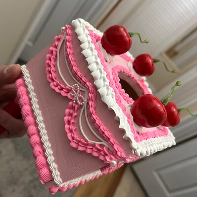 Pink Cake Tissue Box,wood Tissue Box Cover,custom Cherry Tissue Box ...