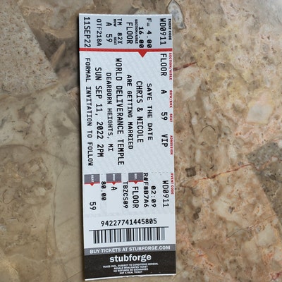 Custom Wedding Save the Date Concert Ticket Invitations W/ Envelopes ...