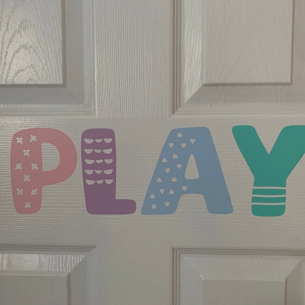 Multicolored Play Decal - Playroom Wall Decal - Play Wall Decal ...