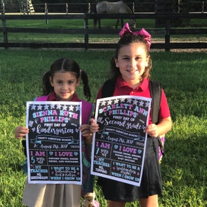 First Day of School Sign, Back to School Sign Chalkboard, 1st Day of ...