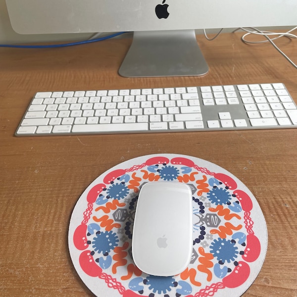 Microbe Mandala Mousepad, Computer, Desk Accessories, Office Decor ...