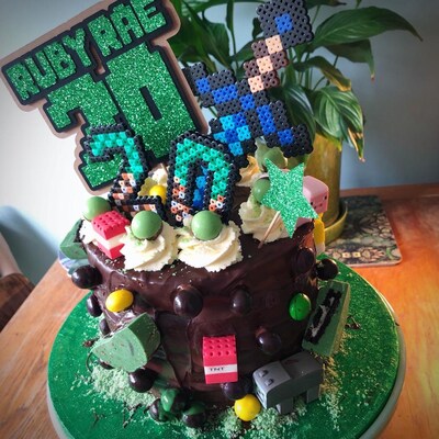Handmade Minecraft Themed Numbered Cake Toppers 5,6,7,8,9,10,11,12 - Etsy