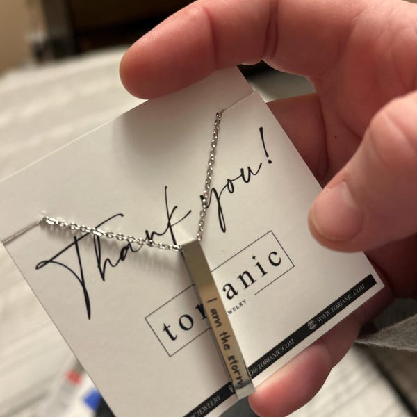 Bible Verse Necklace for Woman, Custom Vertical Bar Pendant, Bible ...