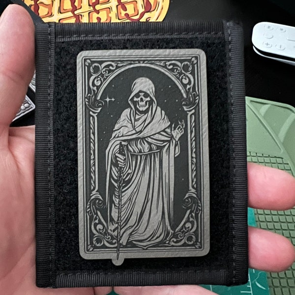 Death Tarot Morale Patch , Skeleton With Walking Staff Patch, Mid-evil ...