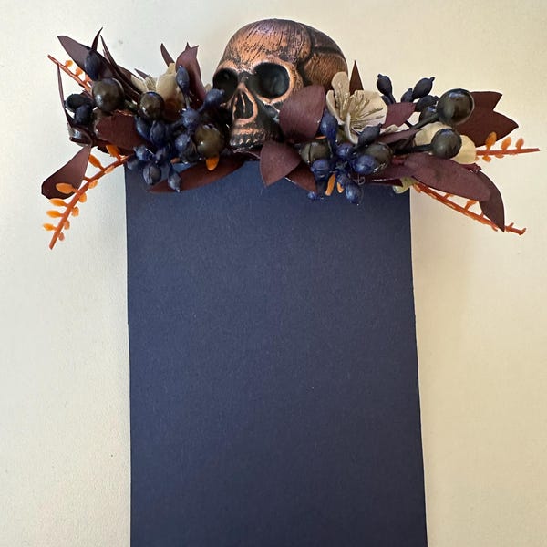 X1 Floral Skull Pocket Square Boutonnière, Buttonhole Alternative ...