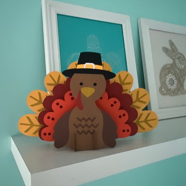 3D Cute Turkey Pop Up, Thanksgiving Turkey Centerpiece Decor Template ...