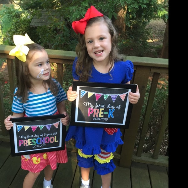 First & Last Day of 2nd Grade Chalkboard Printable Sign - Printable ...