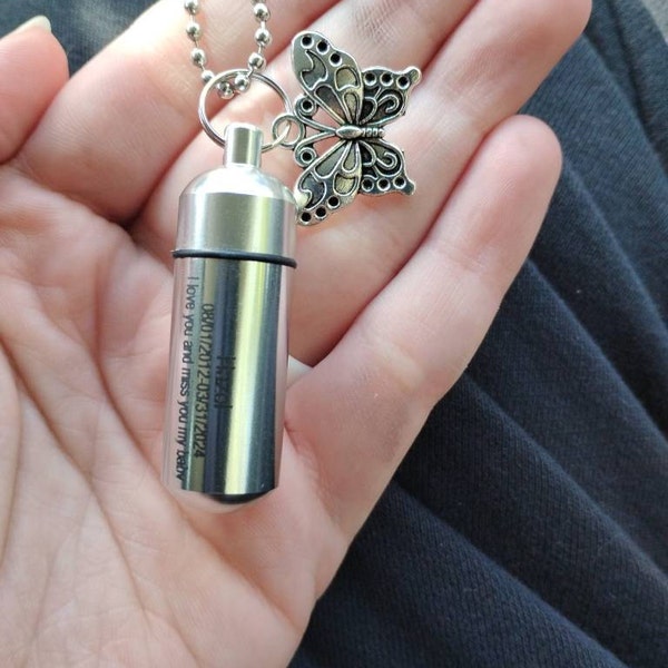 Lovely Natural Walnut Cremation Urn / Scattering Tube Fits in Pocket ...