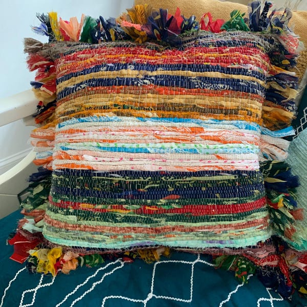 Round Cushions Boho Pillows Cover Patchwork Cushion Floor Cushions Colorful Embroidered Cushions ...