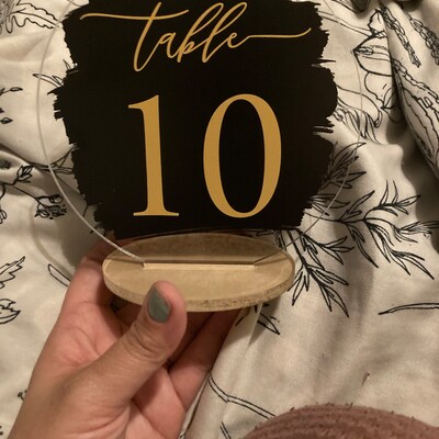 Round Table Numbers With Stand Custom Paint Brush Style Background or ...