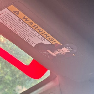 Anime Warning Sticker, Sorcery Anime, Airbag Warning Sticker, Visor ...