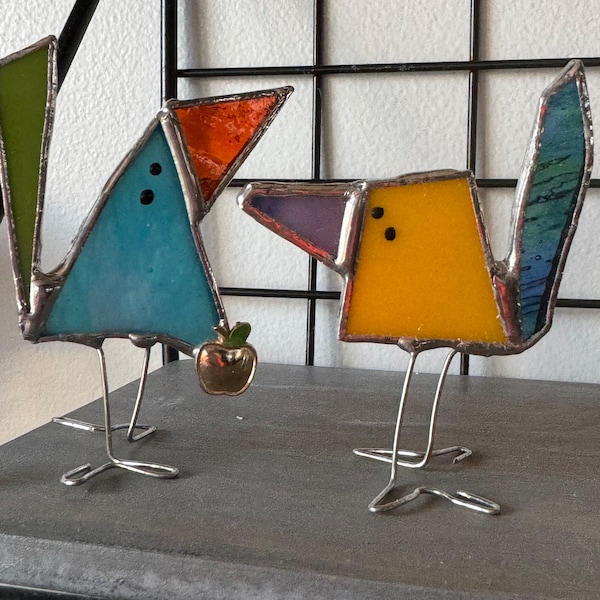 Stained Glass Silly Bird Suncatcher – Whimsical Window Decoration - Etsy