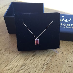Real Diamond Marquise Cut Ruby Necklace, 14K Solid Gold, July ...
