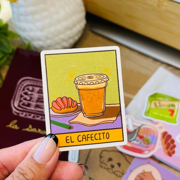 El Cafecito Sticker- Cute Stickers, Stationery, Laptop Sticker, Coffee ...