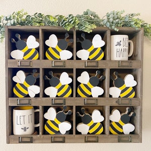 Bee Cutout Free Standing Chunky Wood Craft Bee Craft for Kids Tiered ...
