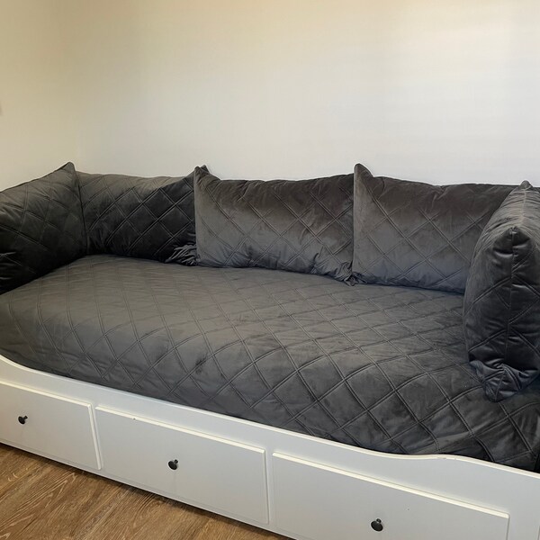 Inch Cream STRIPES CORDUROY Daybed Slip Cover. Set for Daybed: Cover ...