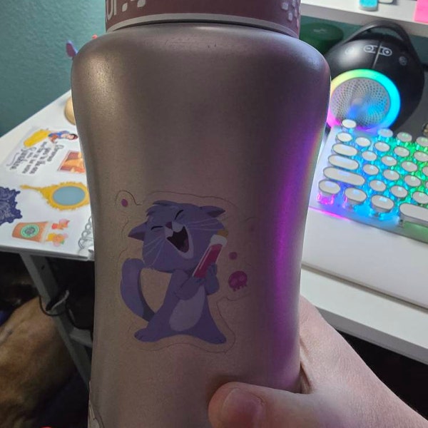 Yzma Cat With Potion Transparent Sticker/ Laptop iPhone Water Bottle ...