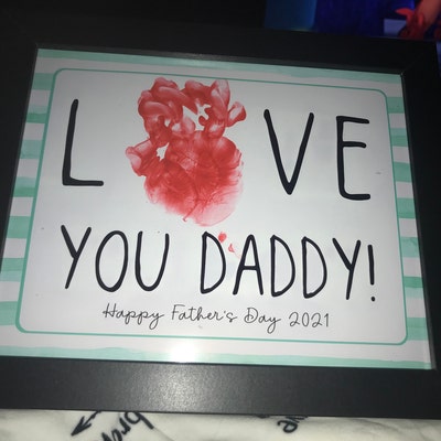 Fathers Day Gift From Toddler, Printable Handprint Card, Love You Daddy ...