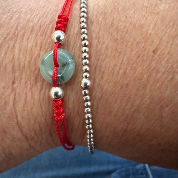 Tiny Green Jade Bracelet for Girl Red String Jade Bracelet Christmas ...
