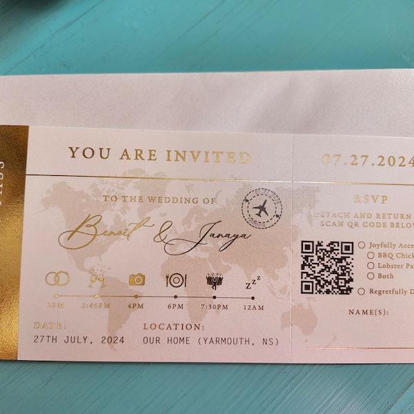 Boarding Pass Save the Date Wedding Invitation Destination Wedding ...