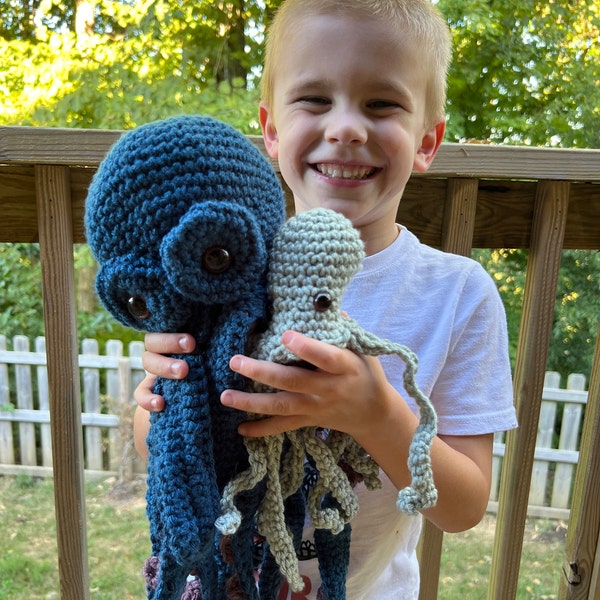 Octo Mama and Baby Crochet Pattern Pdf Amigurumi Octopus Under the Sea ...