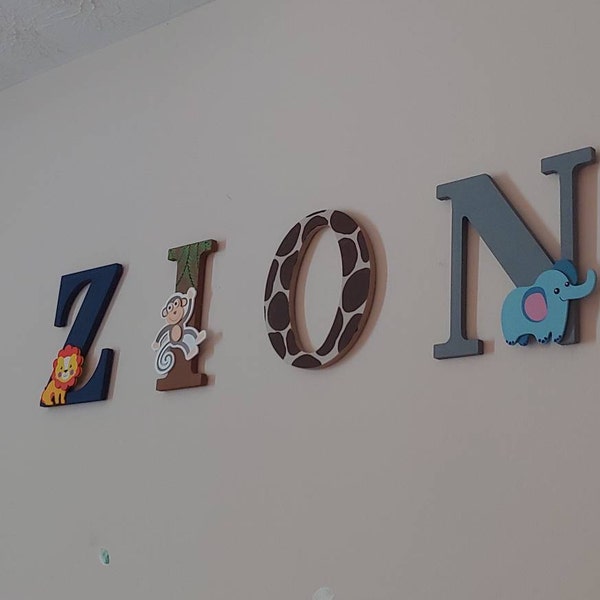 Jungle Theme Hand Painted Letters - Etsy