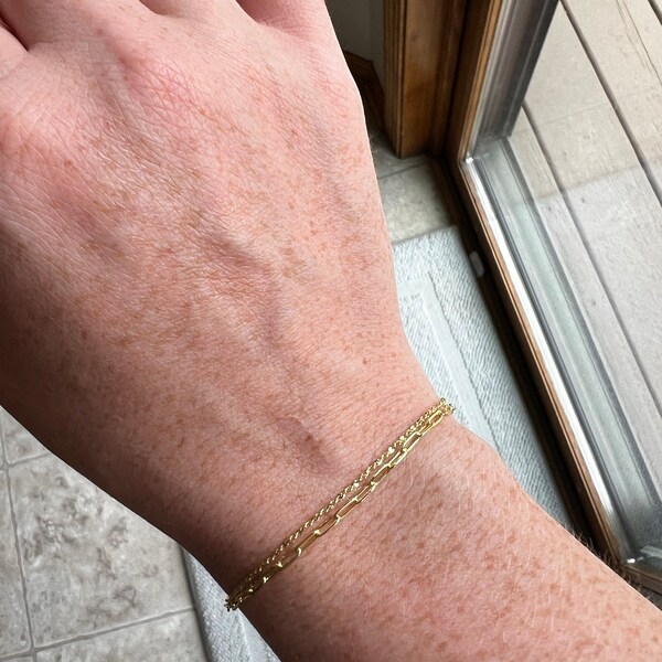 Two Delicate Bracelets Set, Dainty Bracelet Set, Two Minimalist ...