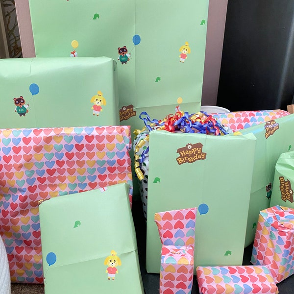 Animal Crossing Wrapping Paper | Animal Crossing Gift Wrap | Tom Nook ...