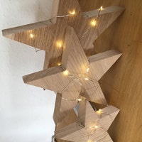 Holzsterne aus Eiche 3er Set Weihnachtsdeko / Holz-Stern / - Etsy.de