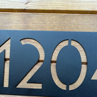 Mid Century Modern Rectangular House Number Sign Metal Address Sign ...