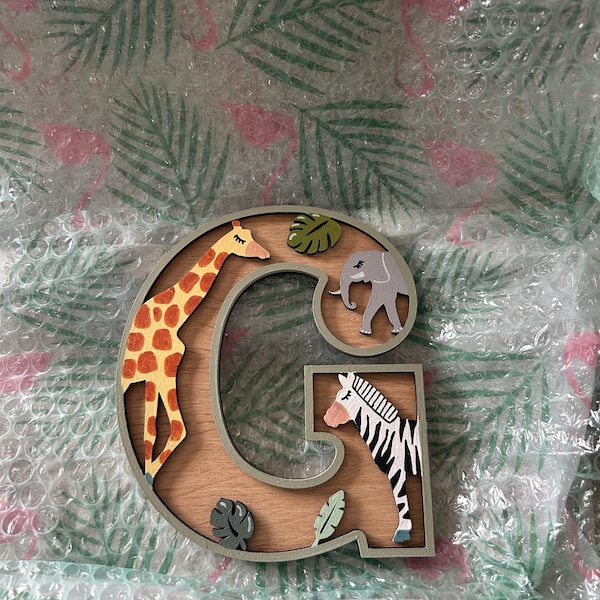 Personalised Safari Kidsroom Wall Signs: Jungle Animals Decoration Kids ...