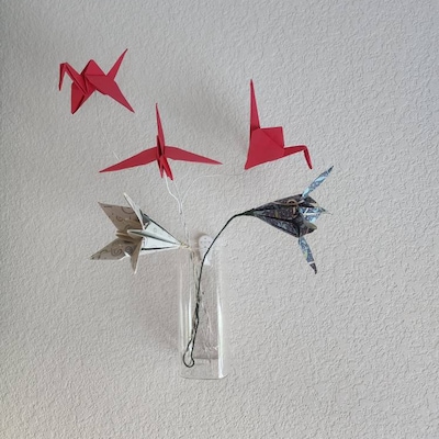 1000 Origami Cranes in 2 Large Shadow Boxes for Home or Office Wall ...