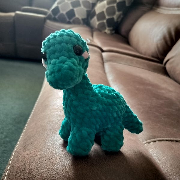Mini Brontosaurus Crochet Pattern – Low Sew Dinosaur Amigurumi PDF by ...
