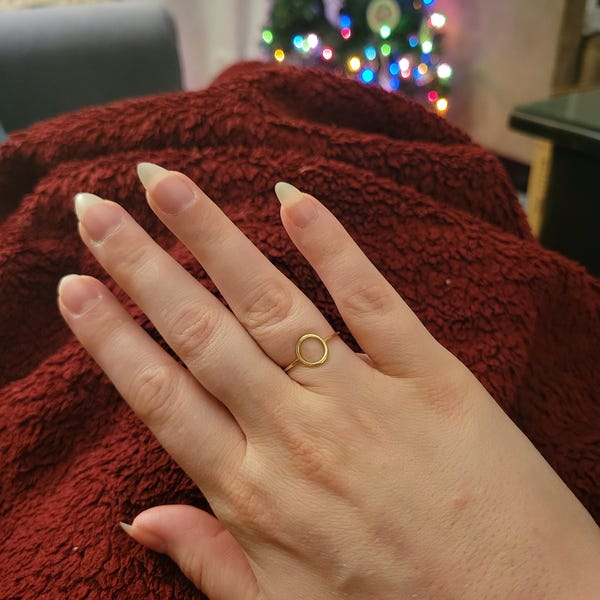 10K,14K,18K Gold Symbol Ring, Gold Signet Ring, Heart Ring, Open Circle ...