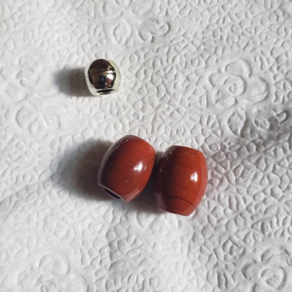 6mm Wide Big Hole Gemstone Loc Beads, Dreadlock Hair Accessories, Beads ...