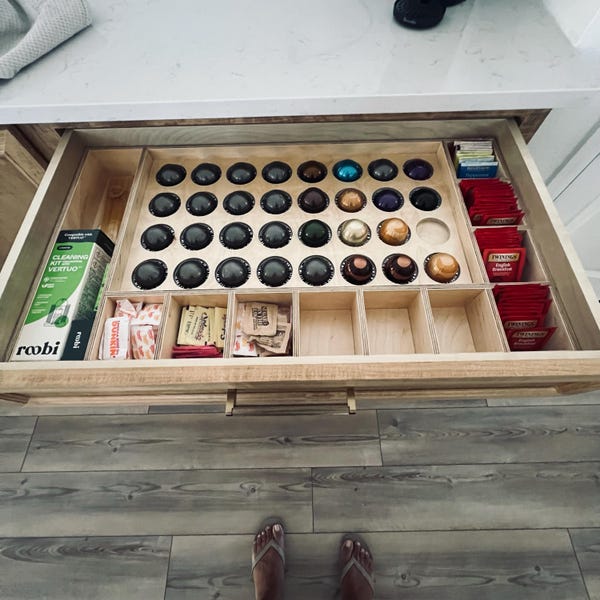 Adjustable Drawer Organizer for Mugs Cups Drawer Storage for Mugs With ...