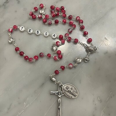 Custom Backpack Name Tags With Catholic Saint Medals, Personalized Bag ...