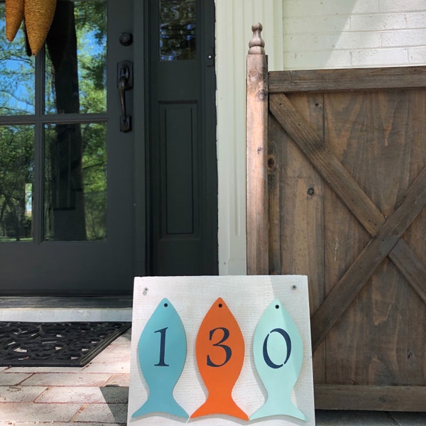 Custom Fish House Number Sign: Lake House Address Plaque - Etsy