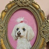 Custom Pet Portrait in 3”x4” Miniature Oval Vertical Frame With a Stand ...