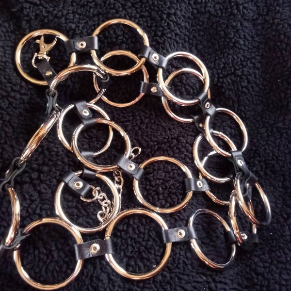Multiple Rings Belt, Black / Red / White Leather, Patent Black / Red ...