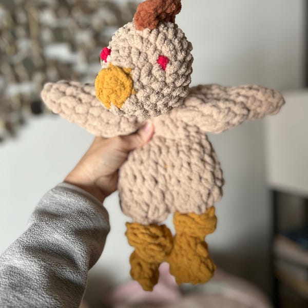 MINI Chickie Chicken Knotted Lovey — Crochet Chicken PATTERN - Etsy