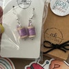 Handmade Tiny Spool of Thread, Sewing Theme Wood Dangle Earrings ...