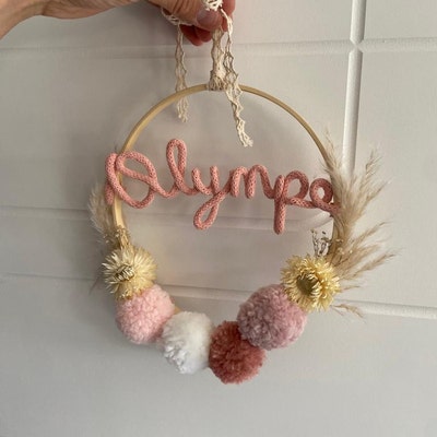 Guirlande fanion vert sauge Camel et écru pour chambre bébé enfant ...