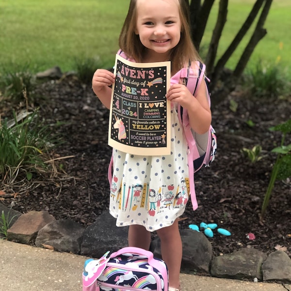 Unicorn First Day of School Sign, Back to School Sign, First Day of ...